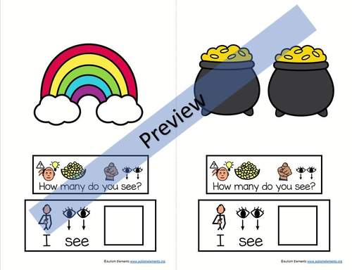 Counting St. Patrick's Objects -Adapted Book-St. Patrick's Day- Autism ...