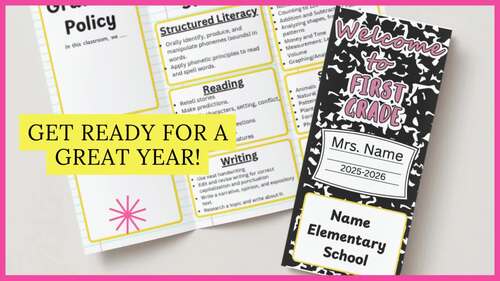 Meet the Teacher Brochure – Editable Composition Notebook Theme | TPT