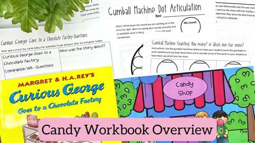 Candy Themed Language and Articulation Workbook for Speech Therapy NO PREP