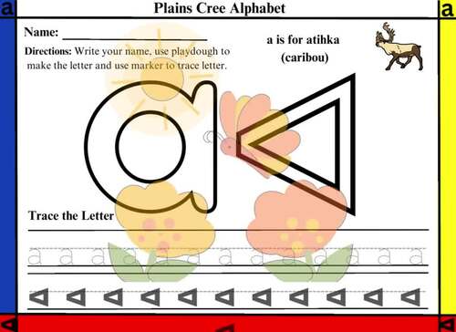 Plains Cree Alphabet Playdough Mat in SRO and Syllabic | TPT