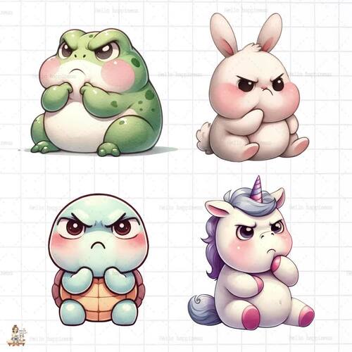 Angry Animals, Funny Animal, Little penguin clipart, watercolor ...