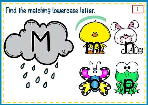 Spring Upper & Lowercase Letters & Sounds Match BOOM & Task Cards