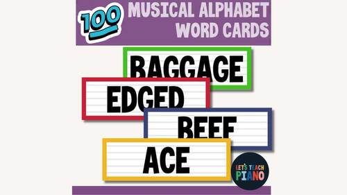 Musical Alphabet Word Cards by Kristen Taylor Piano | TPT