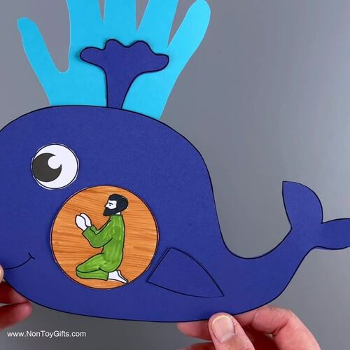 Jonah and the Whale Handprint Craft - Bible Lesson Craft by Non-Toy Gifts