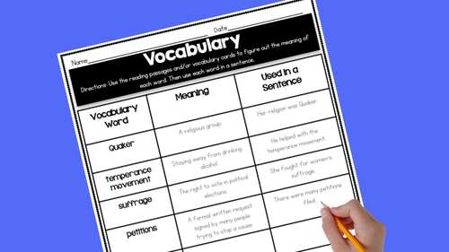 Susan B. Anthony Reading Passage and Activities by All About Elementary