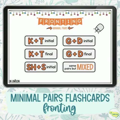 Fronting Minimal Pairs Flash Cards | Print and Digital | TPT