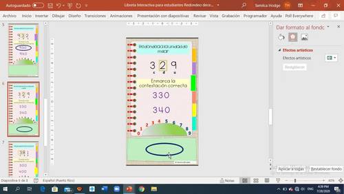 Interactive Notebook Rounds to the Ten and Hundred in Power Point-Spanish
