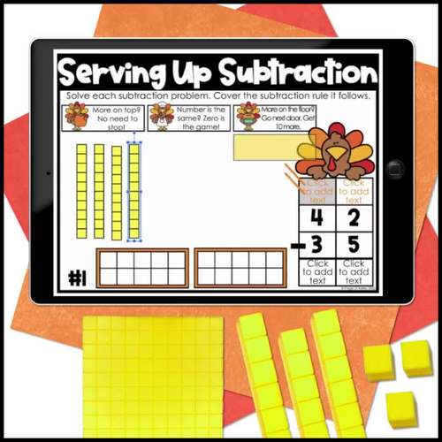 Thanksgiving Math Subtraction With Regrouping Differentiated Task Cards