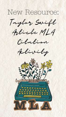 Taylor Swift Article MLA Citation Practice Activity | TPT