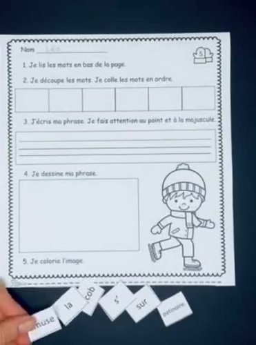 Build a Sentence French Christmas activities -Les phrases mêlées de Noël