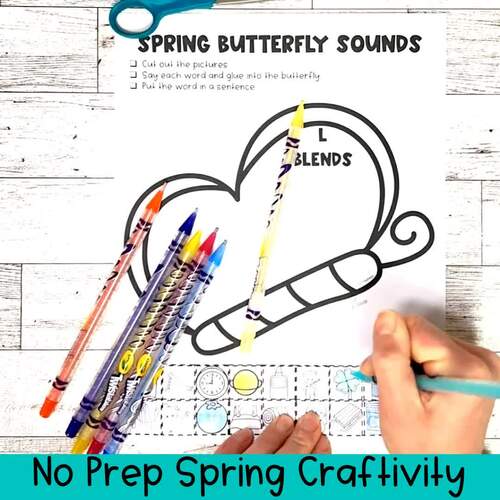 Spring Speech Therapy Craftivity l No Prep Butterfly Articulation ...