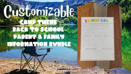 Camp Theme Back To School Bundle by The Self-Sufficient Classroom
