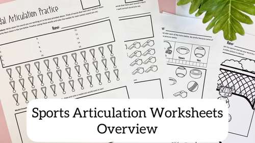 No Prep Sports Themed Articulation Worksheets and Activities for Speech ...