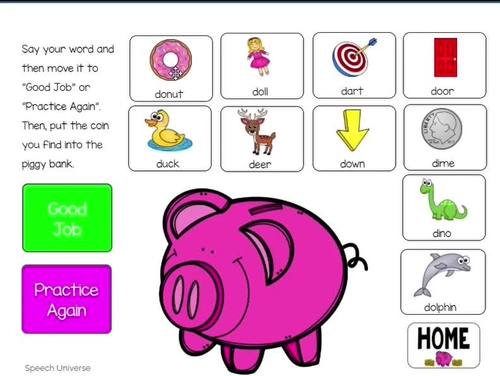 Piggy Bank Articulation BOOM Cards for Speech Therapy by Speech Universe