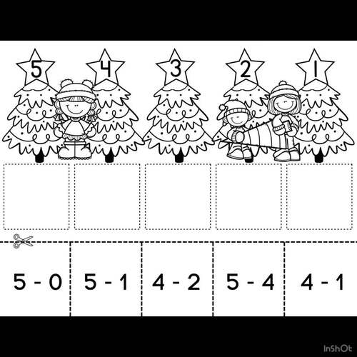 December Math No Prep Activities for Kindergarten {Subtraction within 5}