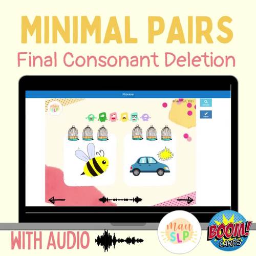 Minimal Pairs: Final Consonant Deletion by Mau SLP | TPT