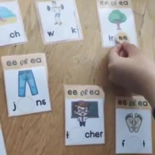 Long E Spelling Task Cards – ee / ea / y by aprendiendo con AnnaRoos