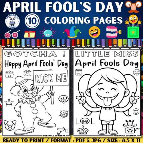 April Fools Day Coloring Pages Sheets Activities For Kindergarten ...