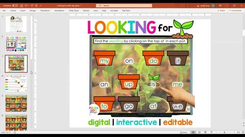 Earth Day Activity Hide and Seek for Letters and Sight Words | Digital Game