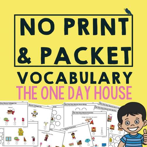 The One Day House Vocabulary Activities and Graphic Organizers Speech ...