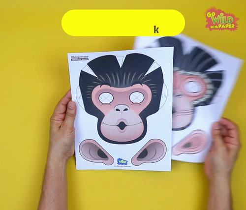 Chimpanzee Mask | Printable Craft Activity | African Animal Papercraft ...