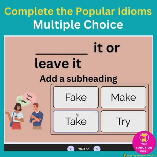 Complete The Idioms - Multiple Choice - Cognitive Therapy - Dementia ...