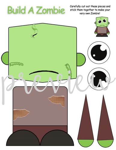 Frankenstein Craft | Shape Cutouts | Frankenstein Activities | Activity ...