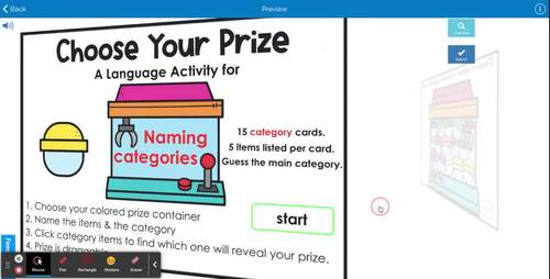 Boom™ Cards Choose Your Prize Digital Language Activity for Categories