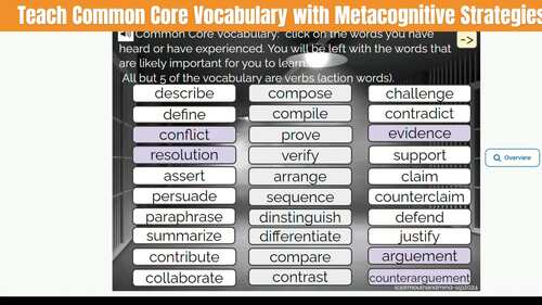 Common Core Vocabulary for High School - List 2 by Of Mouth and Mind - SLP