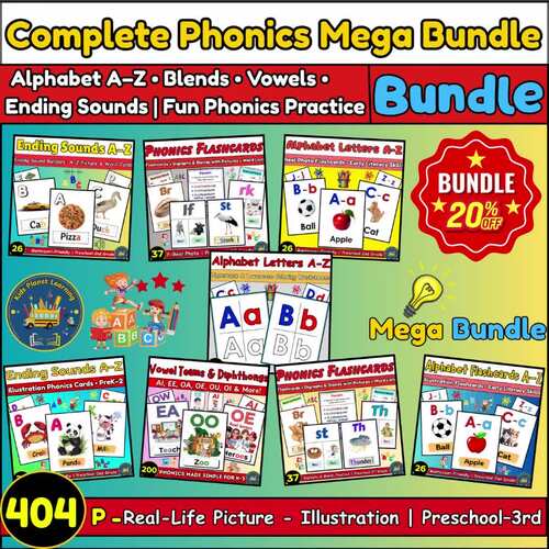 Complete Phonics Mega Bundle | Alphabet A–Z -Ending Sounds, Blends ...