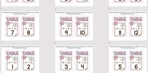 Pink Editable Table Signs by Magical Kinders Corner | TPT