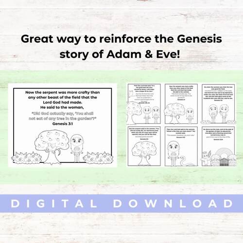 Adam and Eve Coloring Pages | Creation Coloring | Genesis Coloring