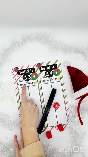 Christmas Place Value Tens and Ones Number Building Kindergarten 1st Grade