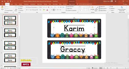 Editable Chalkboard Monster Name Tags and Desk Plates | TPT