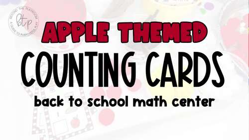 Back to School Math - Preschool & Kindergarten Math Center - Apple Theme