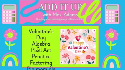 Valentine's Day Themed Pixel Art - Algebra Factoring Polynomials