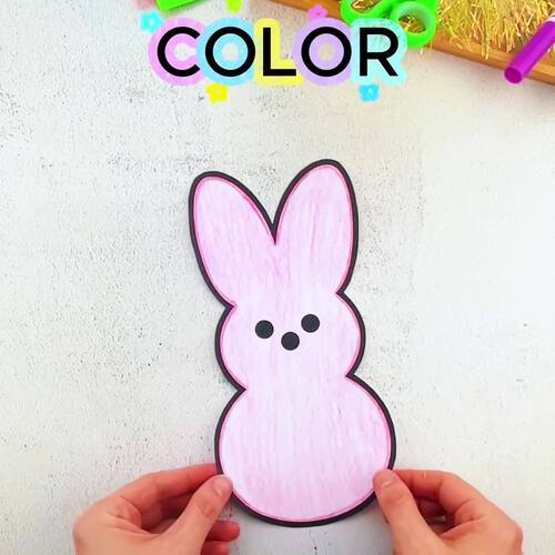 Bunny Peep Template | Easter Craft | Spring Craft | 6 Sizes | TPT