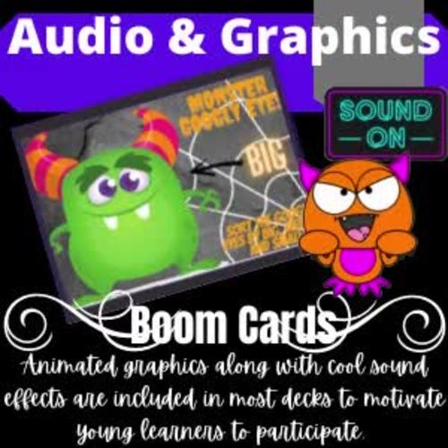 Boom Deck: Halloween Monster Googly Eyes-Size Sorting | TPT