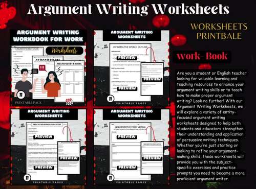 Argument Writing Worksheets for work time by English For Kids ABC