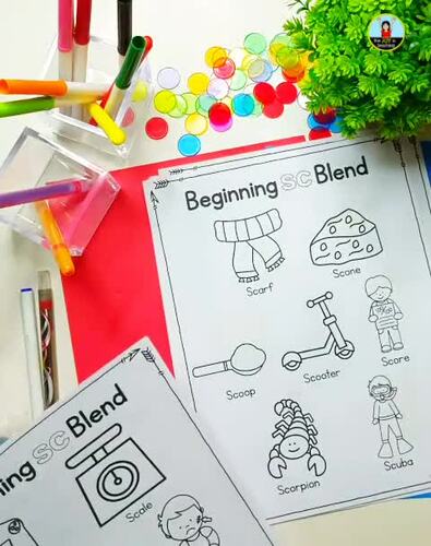Beginning SC Blend Worksheet by The Joy in Teaching | TPT