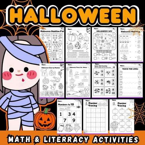 PreK- 2nd | Halloween Activities: Math, Games, Counting, Tracing & Coloring