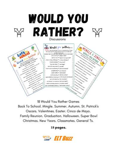 Would You Rather. Discussion. Getting To Know. Preferences. Speaking ...