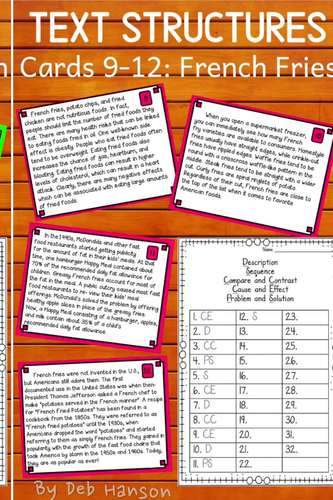 Text Structures Task Cards | 32 Nonfiction Passages | Print & Digital ...