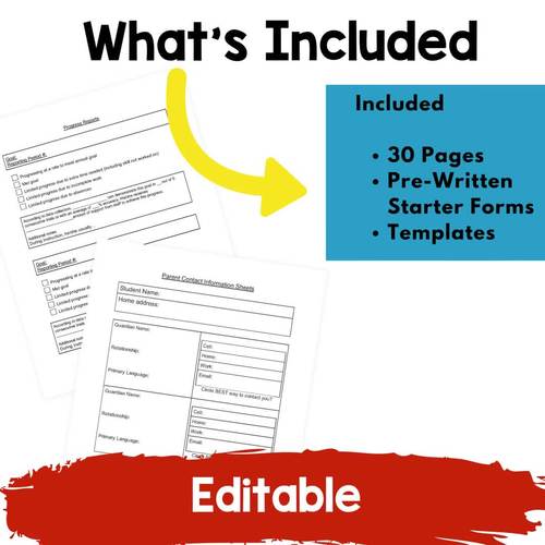 Editable Templates for Autism Teachers | Pre-Written Starter Forms ...