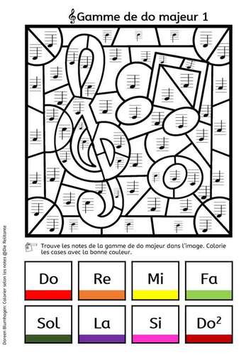 Color by Notes – French Music Theory Practice (French) by Die Relitante