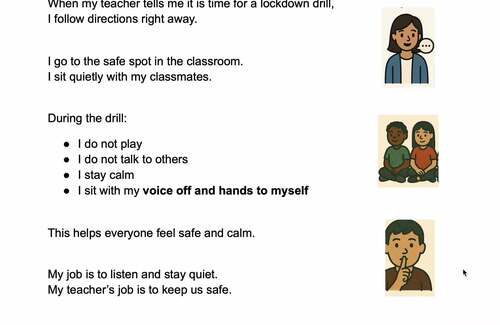 Lockdown Drill Social Story | School Safety | Elementary Social Narrative