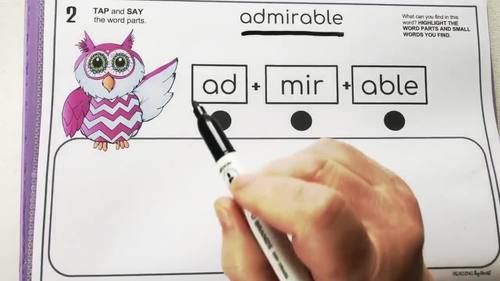 DECODE MULTISYLLABIC WORDS EXPLORE A WORD 100 #1 ADMIRABLE by Reading ...