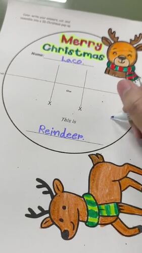 Merry Christmas Pop-Up 3D Craft | Writing Activities | Fun and Easy