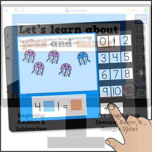 Beginning Addition & Subtraction: Using Plus & Minus - Boom, Google, Seesaw