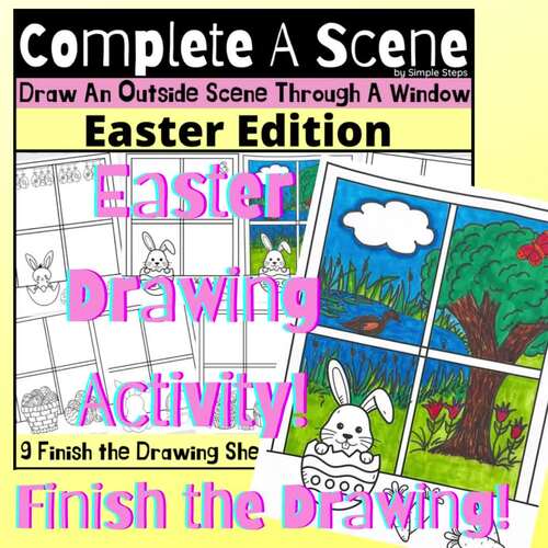 Happy Easter Creative Finish The Drawing Art Worksheets, Project ...